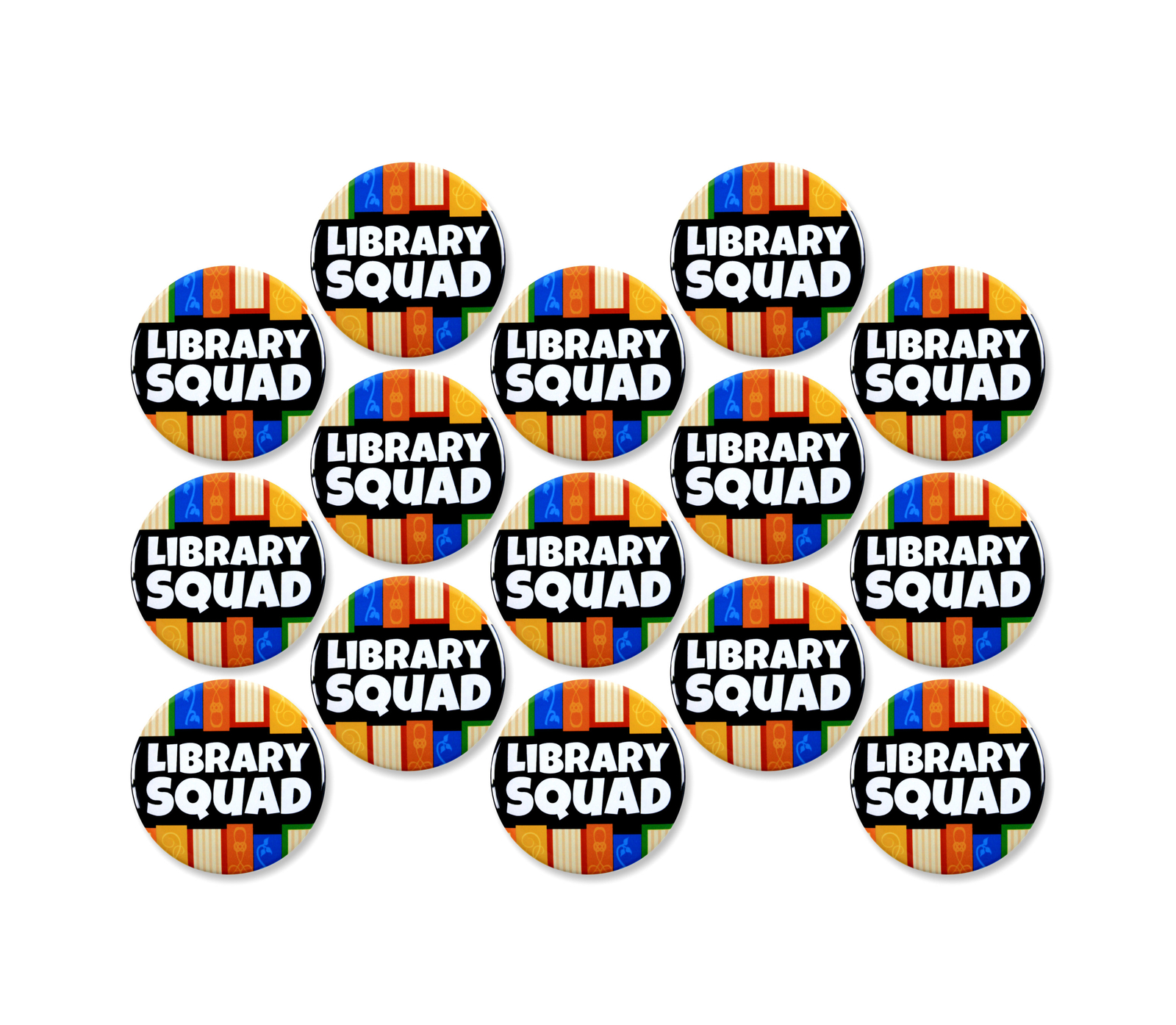 15 Pack - "Library Squad" Scholastic Pinback Button Badges - 2.25 Inch ...