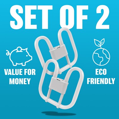 2 X FLUORESCENT LIGHT BULB 2 PIN ENERGY SAVING 28W SLIM LAMP TUBE 2D ...