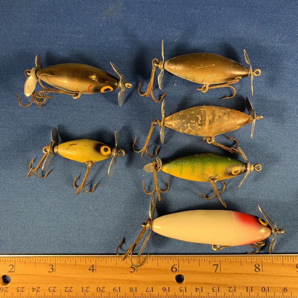 Lot of 6 Vintage Phillips Crippled Killer Fishing Lures Different Sizes ...
