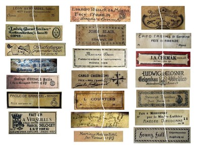 V111 Old Vintage Antique Violin Fiddle Maker Set of 21 Labels NICE! | eBay