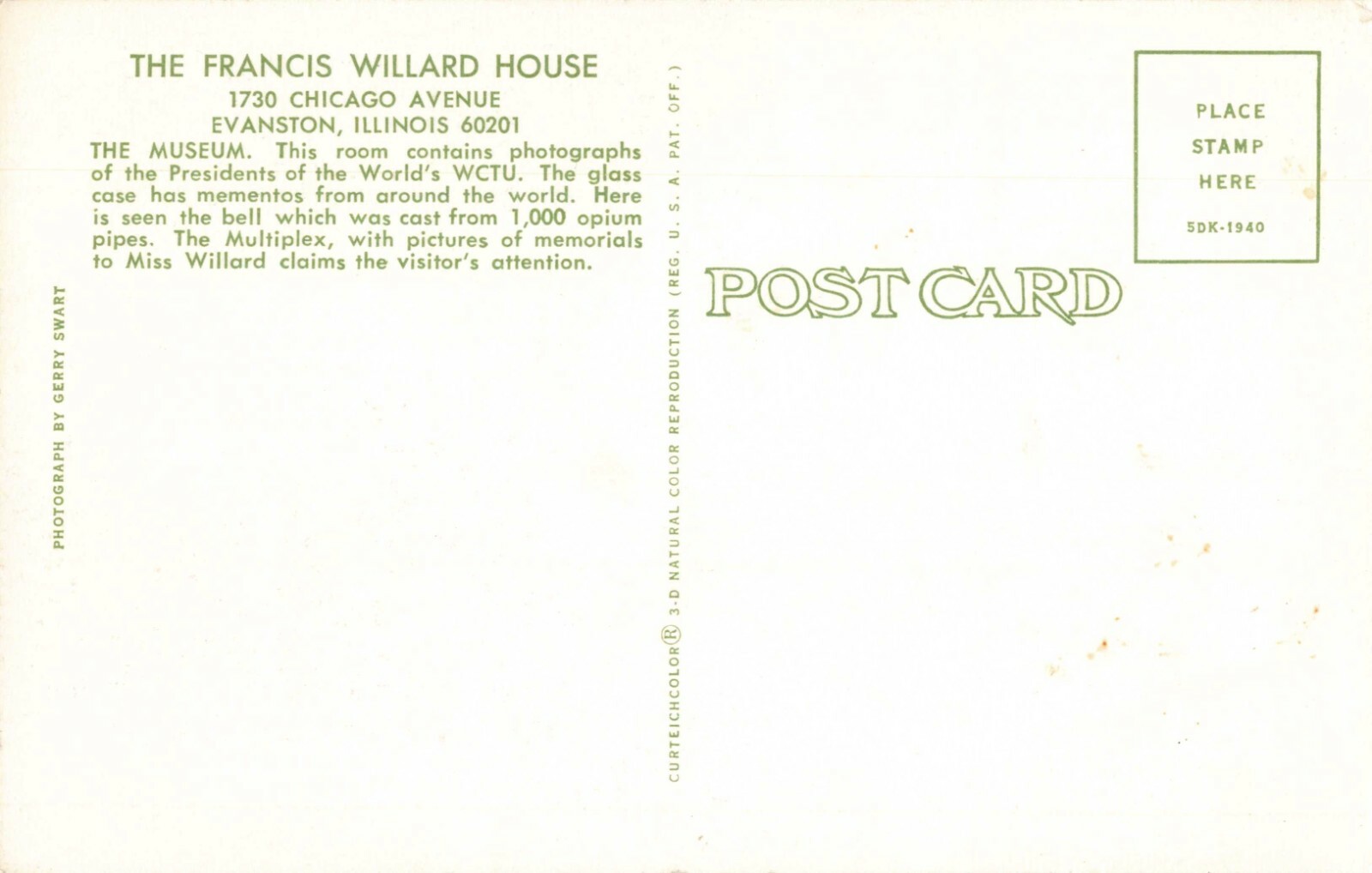 Postcard Frances E Willard House Evanston Illinois | eBay
