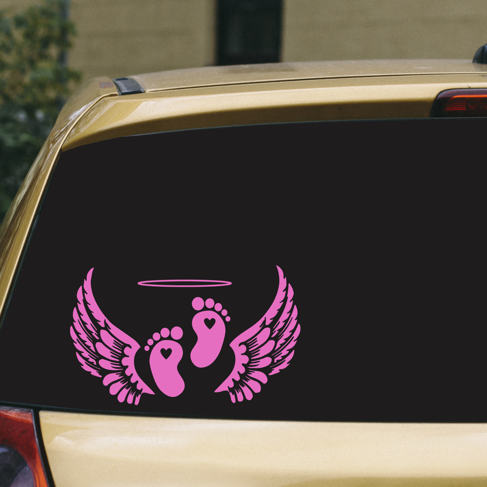 Baby Angel Decal Sticker Wing Halo Car Tumbler Window JDM Vinyl 22 ...