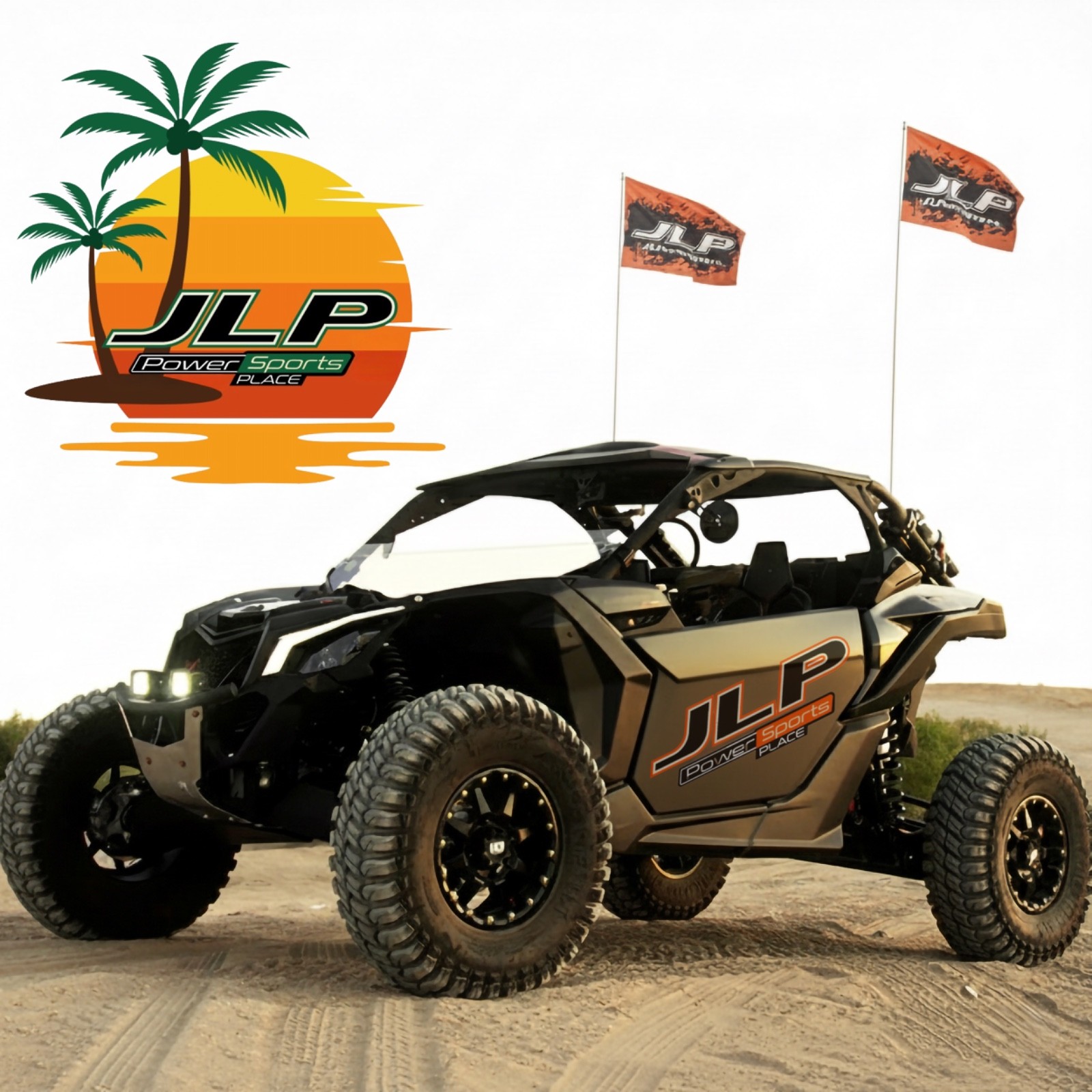 JLP 2 Part 7 Ft Tall 1/4 In pole 12x12 In Orange Wind Resistance Flag ...