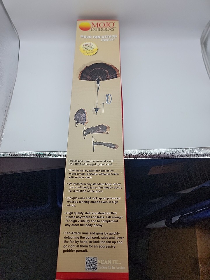 MOJO Tail Fan Attack Stake and Frame Tom Turkey Decoy 100' Control ...