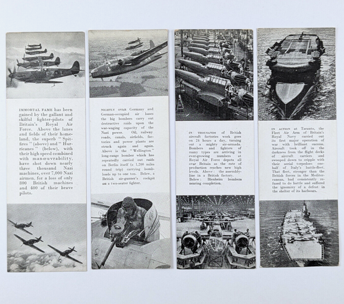 Lot 4 WWII British Propaganda Bookmarks Royal Air Force Royal Navy 1941 ...