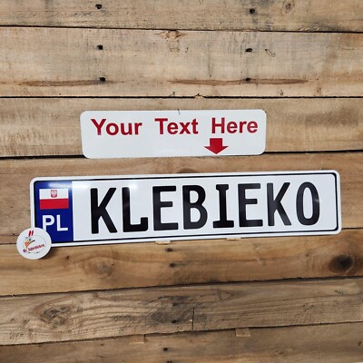 POLAND, POLISH, EURO TAG, European style License Plate, Custom text ...
