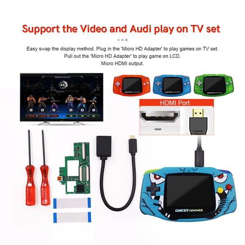 GBA HDMI Adapter HDTV Converter PCB kit For 32 Pin Gameboy Advance GBA ...