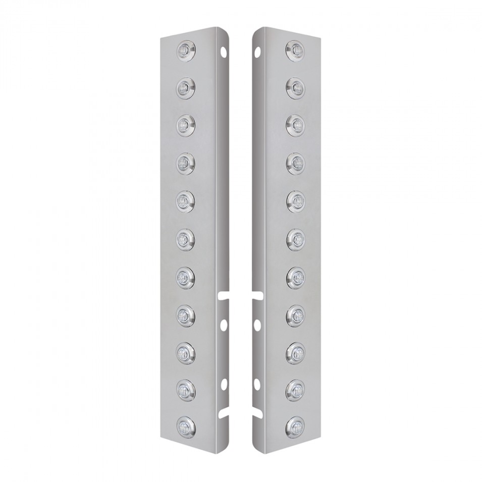 Peterbilt Air Cleaner Bracket Dual Mini Lights & Bezels - Amber LED ...