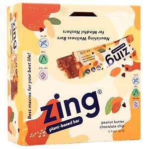 Zing High Protein Zing Bar Peanut Butter Chocolate Chip 12 bars | eBay
