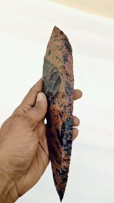 Large 10” Mahogany Obsidian Leaf Point Knife – Unique Flint Knapped ...