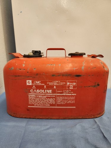 Vintage Johnson Evinrude OMC 6 Gallon Outboard Motor Boat Gas Can Fuel ...