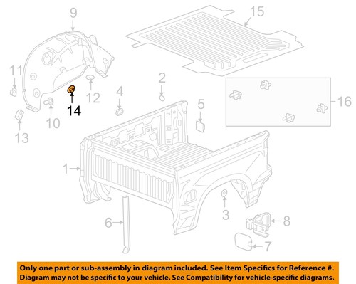 GM OEM 12-24 Cruze Pick Up Box Pick Up Box-Wheelhouse Liner Nut ...