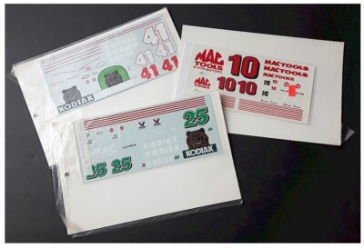 3-sheets NASCAR 1/24 Kodiak #25 #41 Mac Tools #10 Waterslide Decal ...