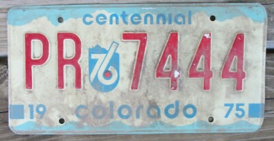 Colorado Centennial 1976 License Plate - PR7444 | eBay