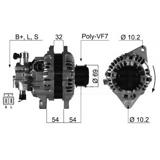 Generator EB327Q TA000A62401 600049 600046 J5110321 AF111393 MAN2627 ...