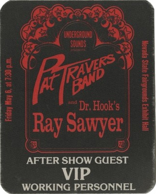 Pat Travers Band concert tour w/ Dr. Hook vintage Working Crew ...
