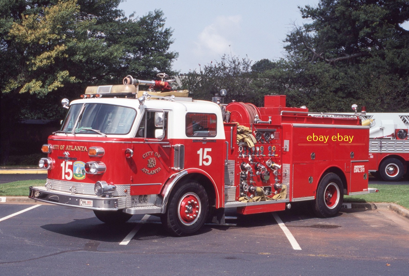 FIRE APPARATUS SLIDE ATLANTA GA ENGINE 15 1983 ALF CENTURY KODACHROME ...
