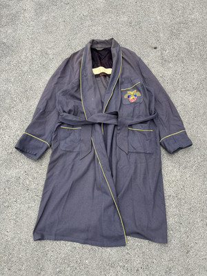 Vtg 50s West Point Military Academy Cadet USMA Gray Wool Robe Coat w ...