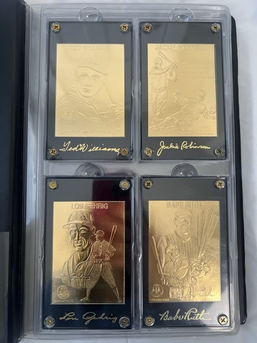 22 Karat Gold Heroes of Baseball Card Collection with Case (14/24 Cards ...