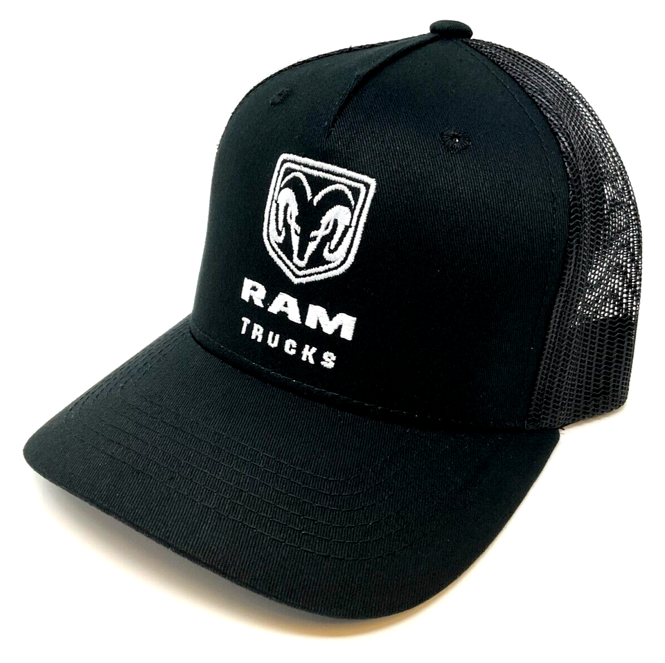DODGE RAM TRUCKS LOGO BLACK MESH TRUCKER ADJUSTABLE CURVED BILL ...