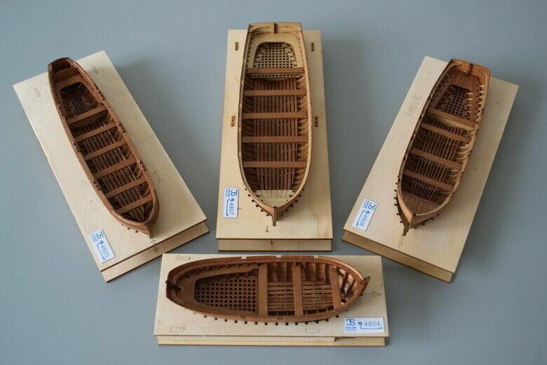 Wooden Lifeboat Rowboat 1:48 Model Ship Life Boat POF Wooden Model Ship ...