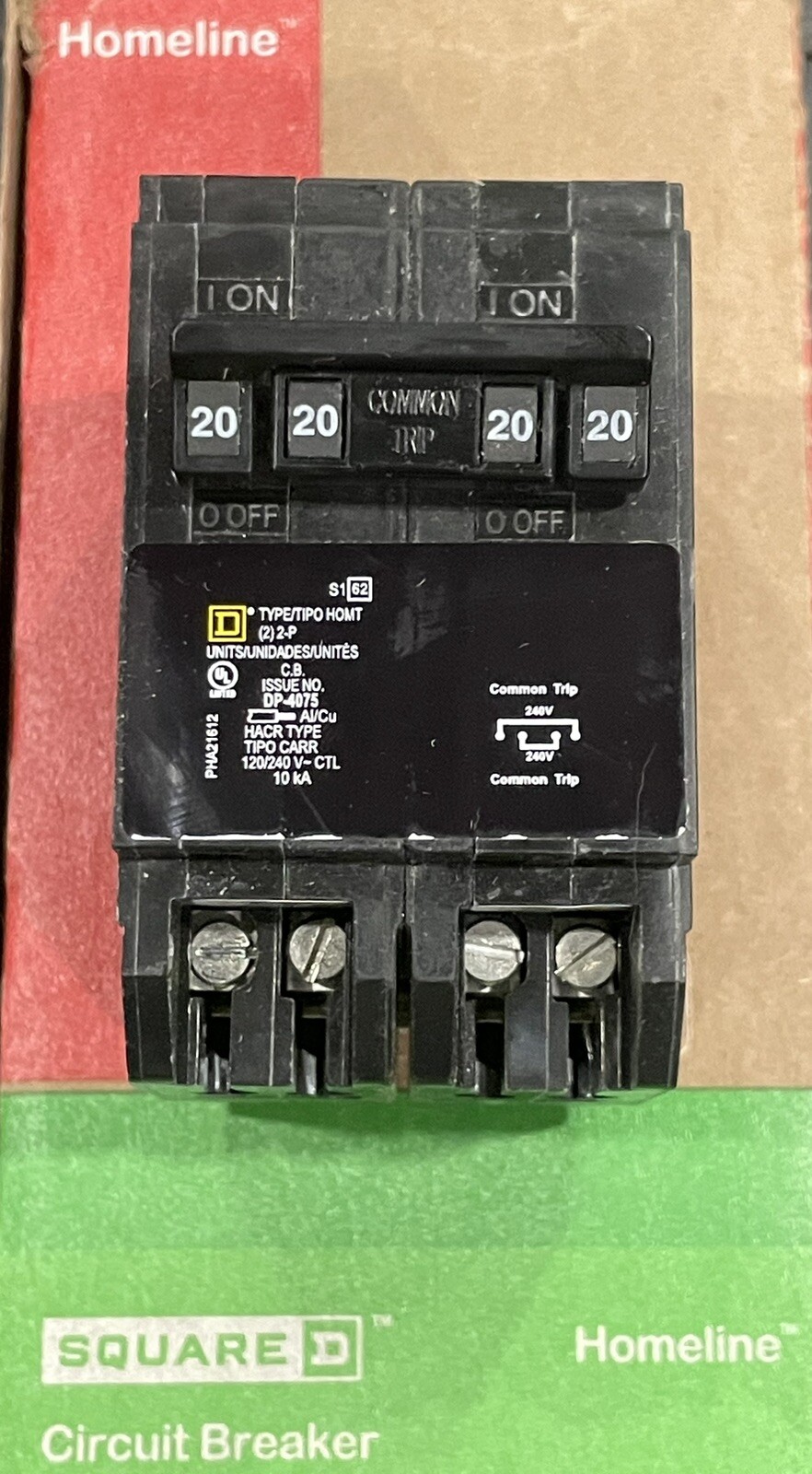 NEW Square D Homeline HOMT220220 Quad Circuit Breaker | eBay