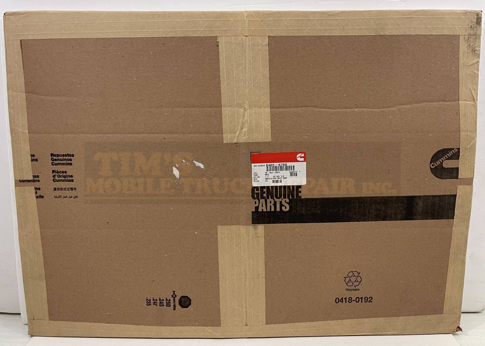 ONAN 405-6768 INSULATION INLET BAFFLE Genuine Factory Replacement OEM ...