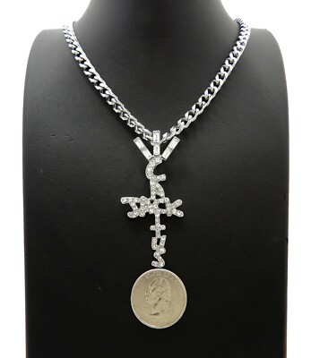 Travis Scott cactus jack Charm 6mm 24" 30" Stainless Steel Cuban Chain ...