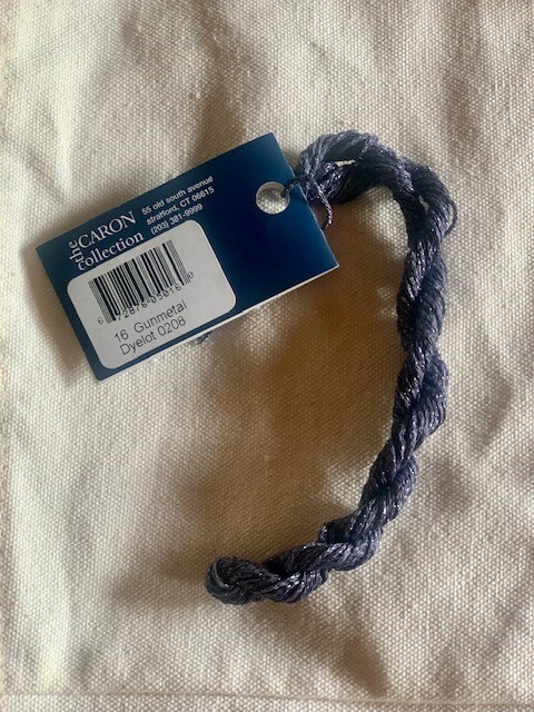 Snow Metallic Thread 10 Yd Caron #16 Gunmetal (Dk. Grey) Needlepoint ...