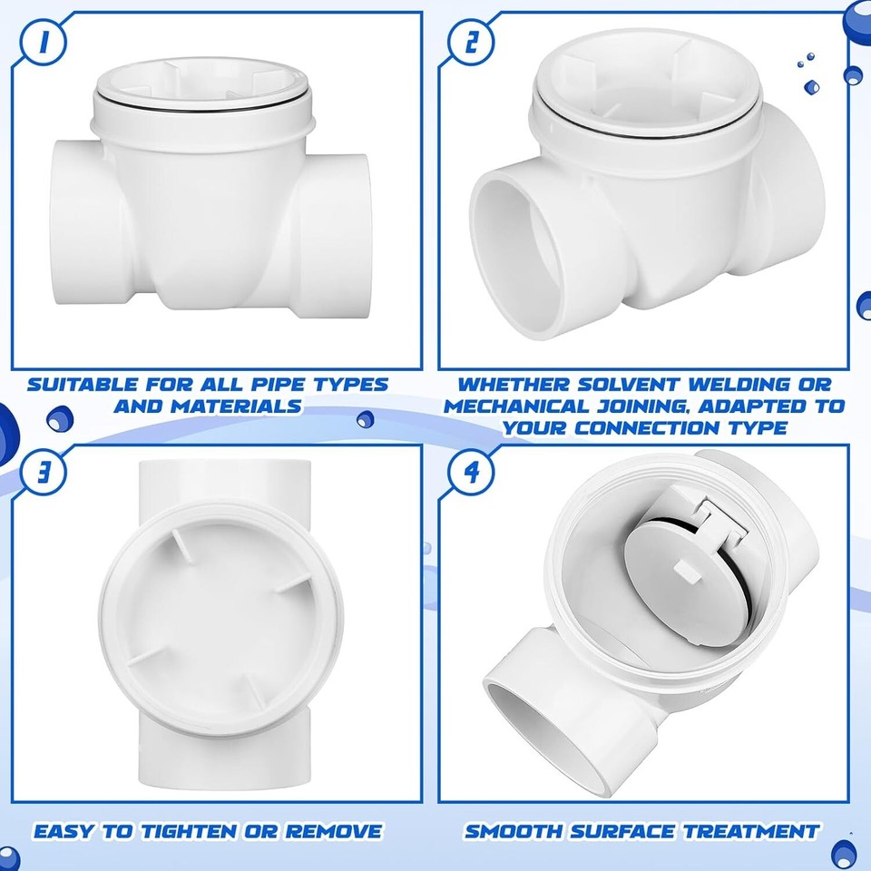 Backwater Valve Drain Backflow Preventer Valve Prevent Sewage (White ...