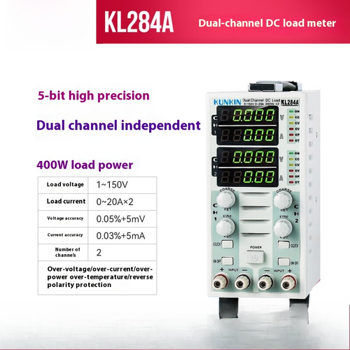 KL283 Dual Channel Adjustable LCD DC Electronic Load 300W 80V 30A 220V ...