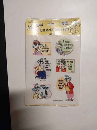 Vintage HALLMARK MAXINE STICKERS 4-sheets NEW & SEALED | eBay