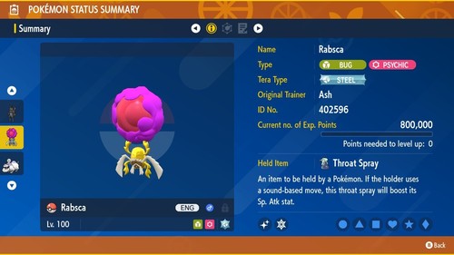 Shiny Rabsca 6IVs Tera Type: Steel Pokémon Scarlet and Violet | eBay