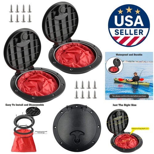 2 PCS 6'' Kayak Deck Hatch Covers with Waterproof Storage Bag - Durable ...