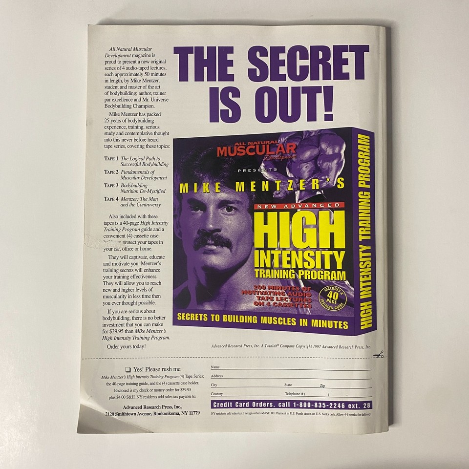 Muscular Development Magazine December 1997 Denise Paglia w Poster No ...