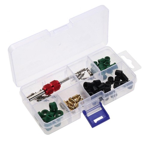 Complete 71 Piece AC Repair Tool Set with Rubber Gasket and Valve Core ...