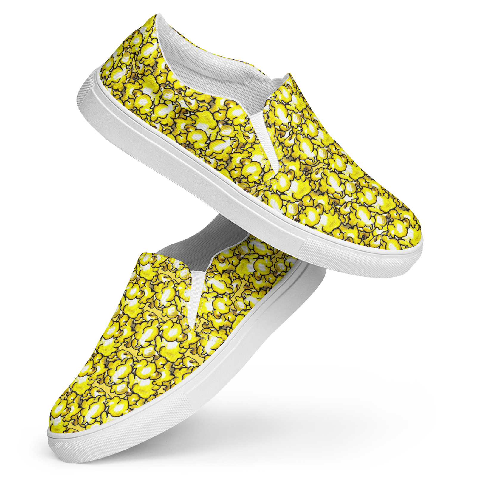 Men’s slip-on canvas shoes Popcorn Hand Drawn Design Movie Night ...