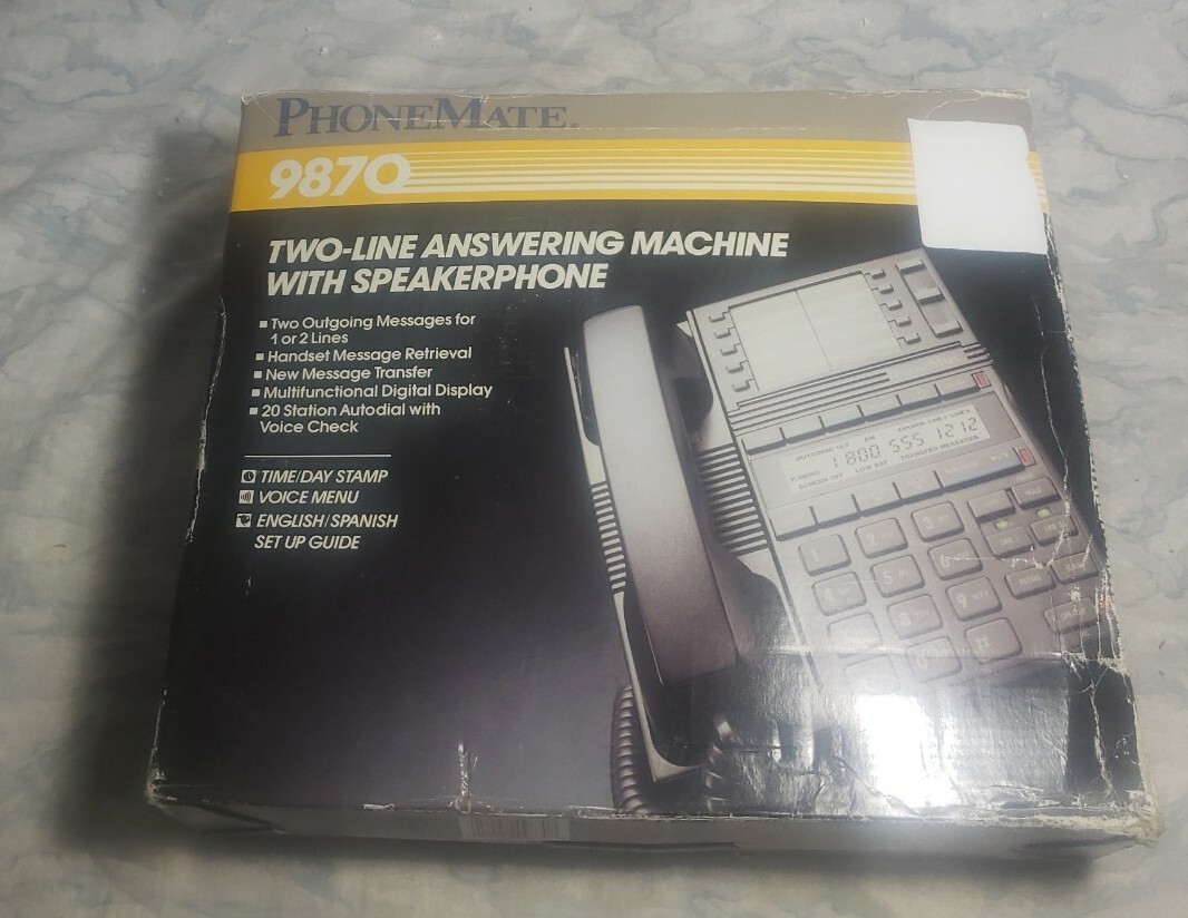 RARE PHONEMATE 9870 TWO-LINE TELEPHONE ANSWERING MACHINE SPEAKERPHONE VINTAG for sale online | eBay