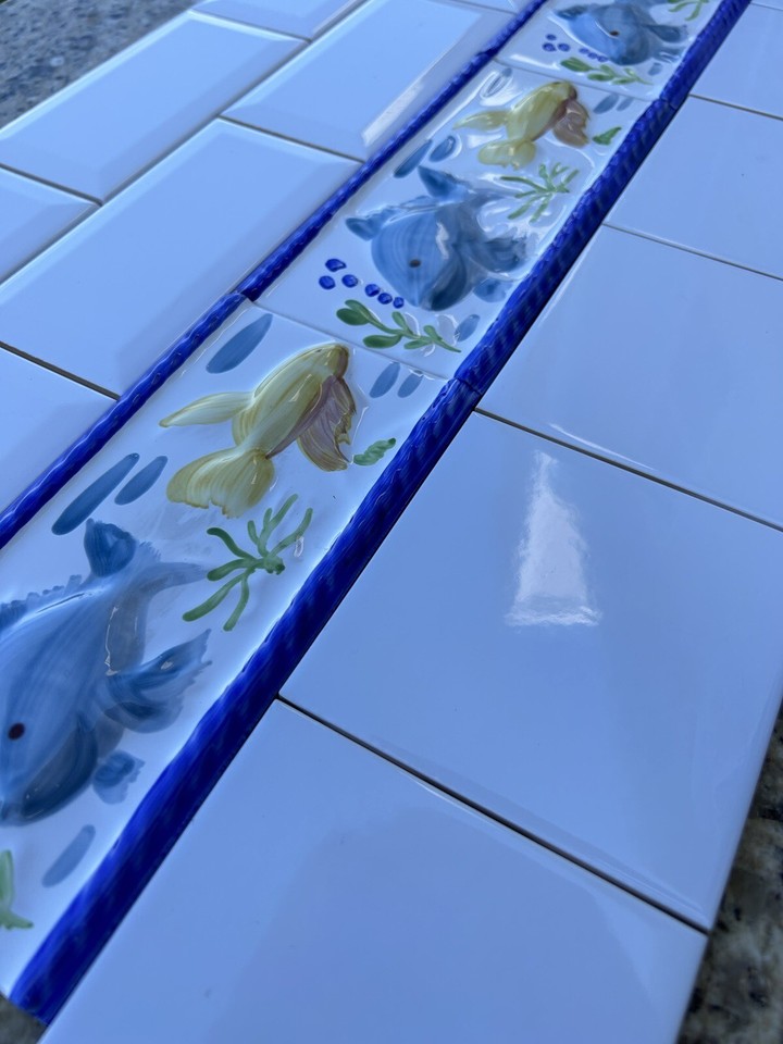 4" X 8" Tile Fish Aquarium Borders Imported From Spain Bathroom Tile | eBay