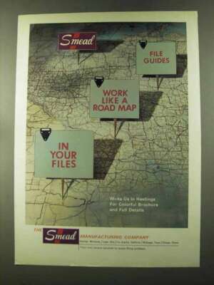 1973 Smead Folder File Guides Ad - Like a Road Map | eBay