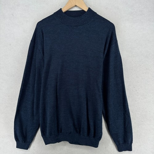 LINEA UOMO Sweater Mens 2XL Wool Blend Ribbed Hem Long Sleeve Pullover ...