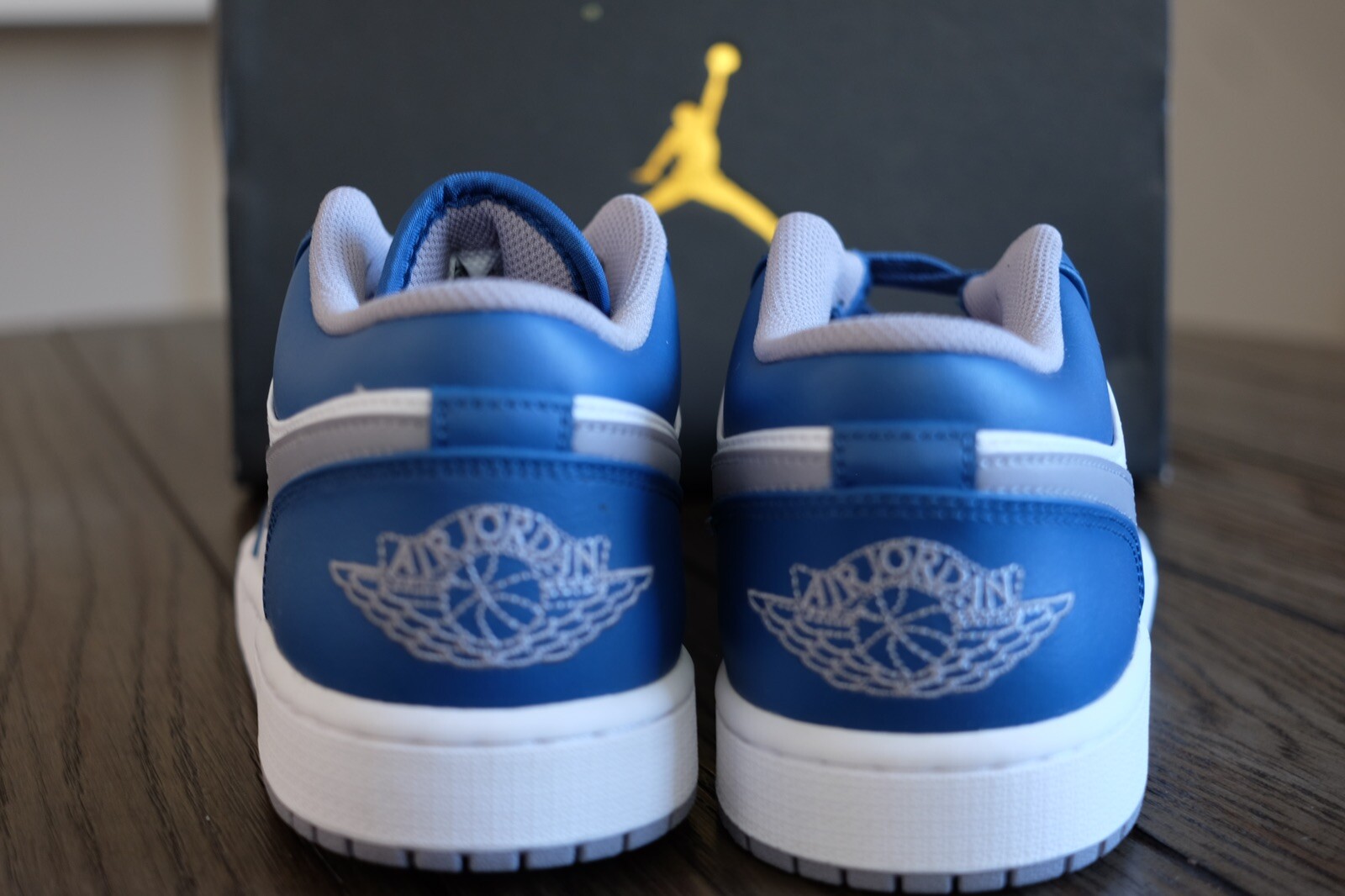 Nike Air Jordan 1 Low True Blue Grey White 553558-412 NEW 8M 9.5W | eBay