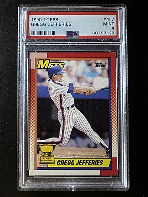 1990 Topps #457 Gregg Jefferies NY Mets All-Star Rookie Cup PSA 9 Mint ...