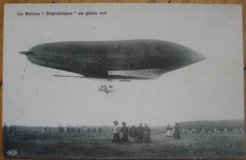 French Aviation 1910 Postcard: Airship/Dirigible/Blimp, 'Republique ...