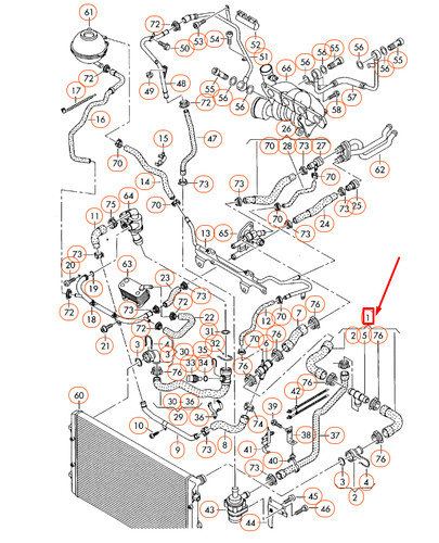 NEW AUDI A3 8P UPPER RADIATOR HOSE 1K0122101DK OEM | eBay