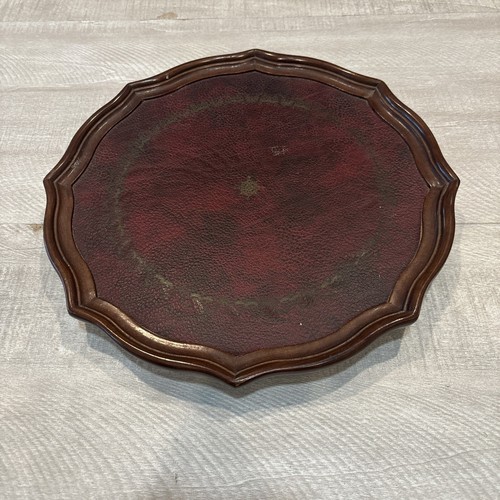 Vintage The Bombay Company Mahogany Wood Faux Leather Wine/Side Table ...