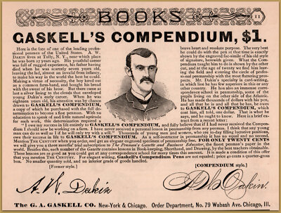1884 Gaskells Compendium Dakin Life History New Handwriting Print Ad | eBay