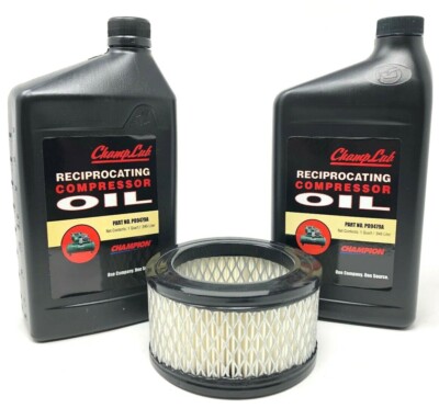 CHAMPION P09479A QUART AIR COMPRESSOR LUBRICANT OIL P05050A AIR FILTER ...