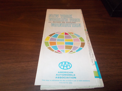 1964 AAA New York World's Fair and Manhattan Vintage Road Map | eBay