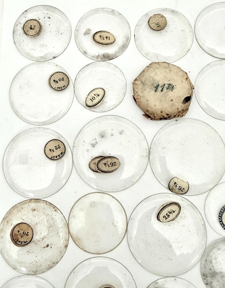 50+ ANTIQUE POCKET WATCH CRYSTALS ASSORTED SIZES DOMED FUSEE STYLE ...